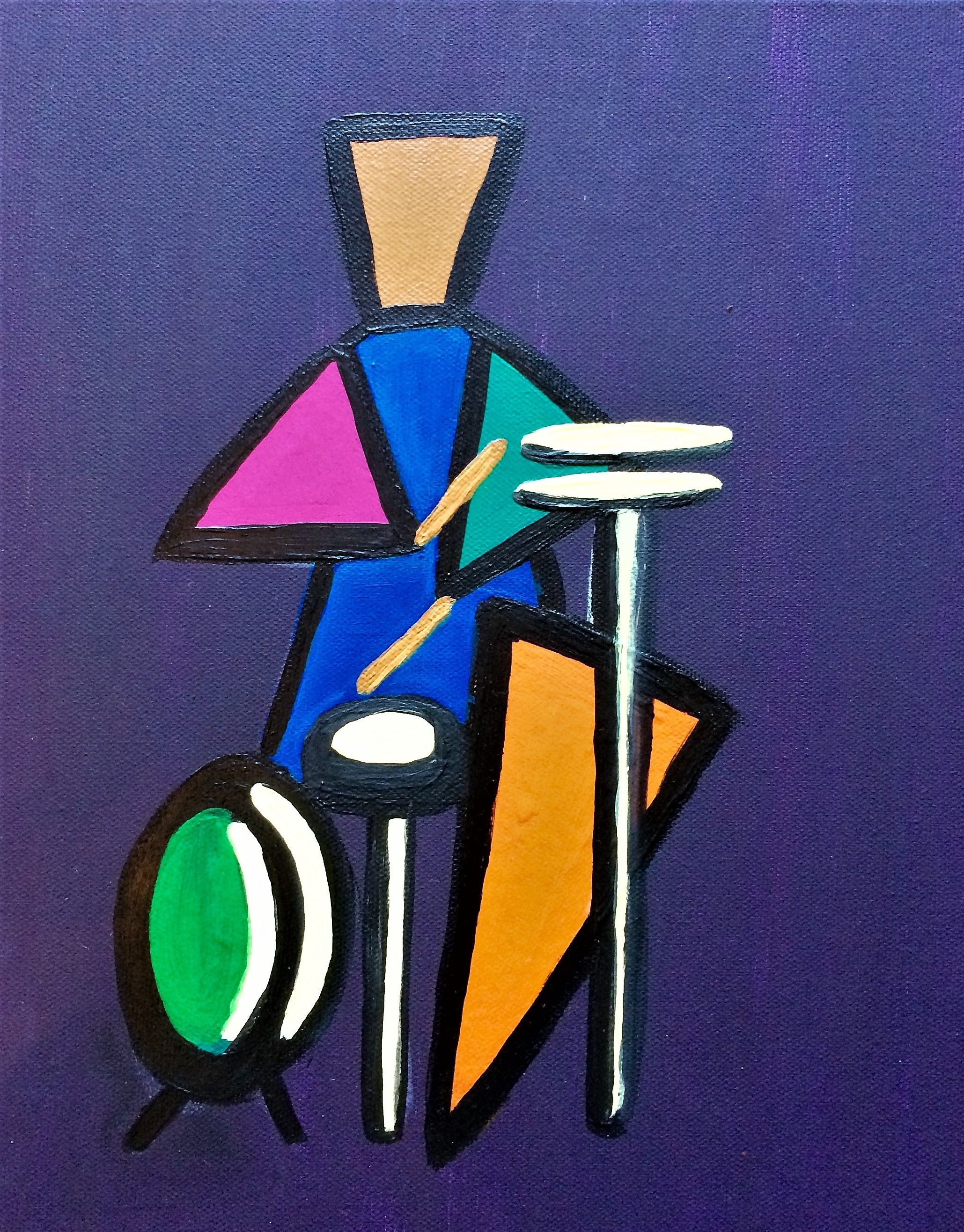 Geometric Musicians in Acrylics on Canvas – Geraldine Fidelma Art